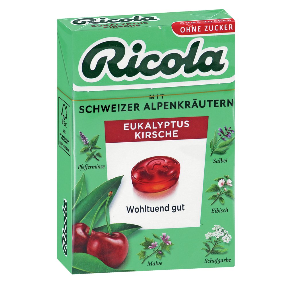 RICOLA o.Z.Box Eukalyptus Kirsche Bonbons - 50 g - gesund.de