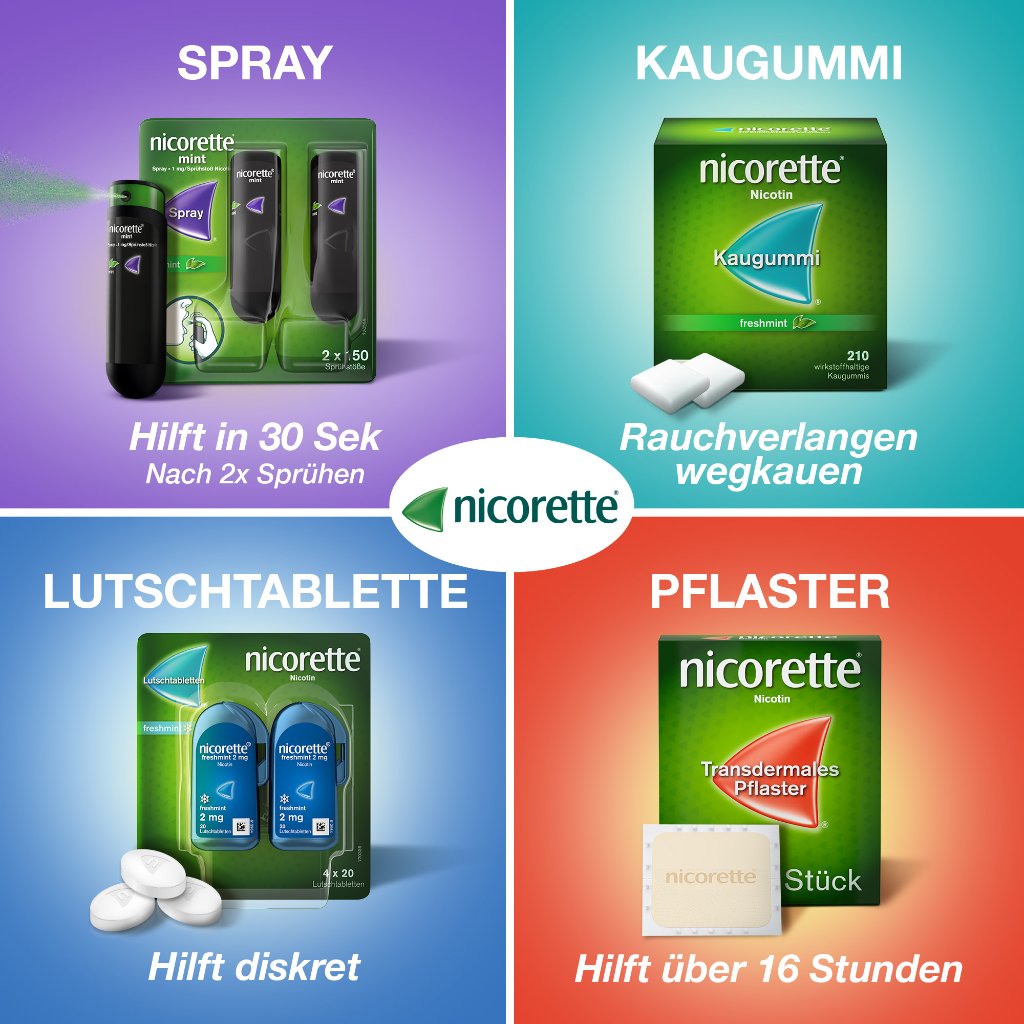 nicorette® Kaugummi freshmint mit 2 mg Nikotin zur Raucherentwöhnung ...